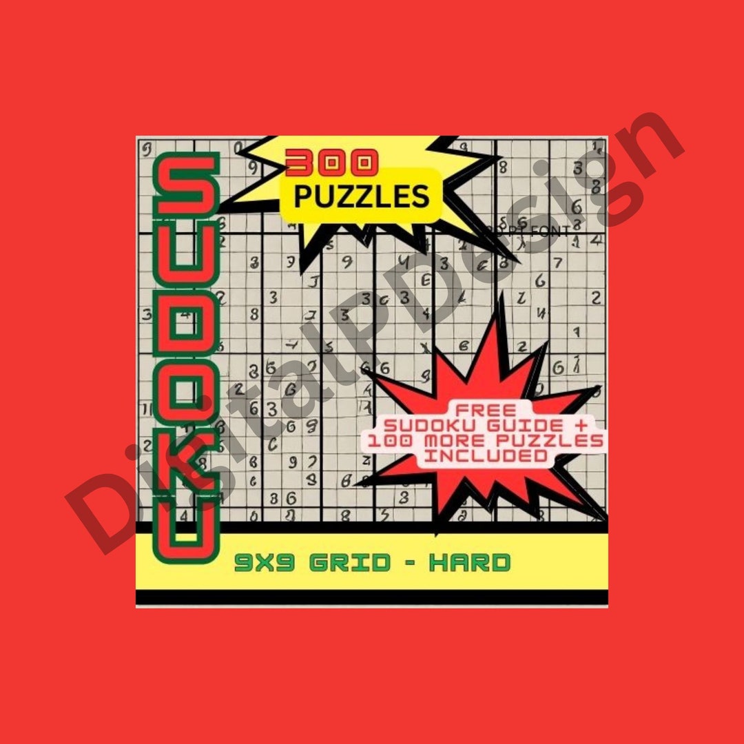Hard Level Sudoku 9x9 Grid Printables | Sudoku Puzzle Lovers| 300 ...