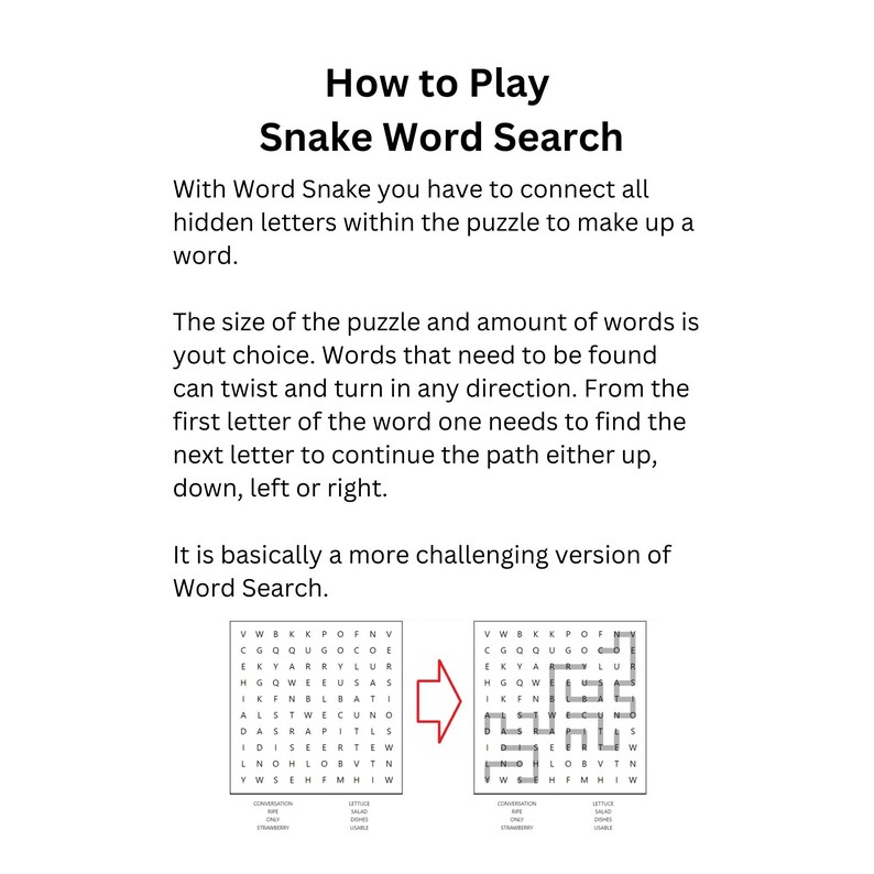 Word Snake Word Search Puzzles 100| Easy Word Search Puzzle|bonus 100 ...