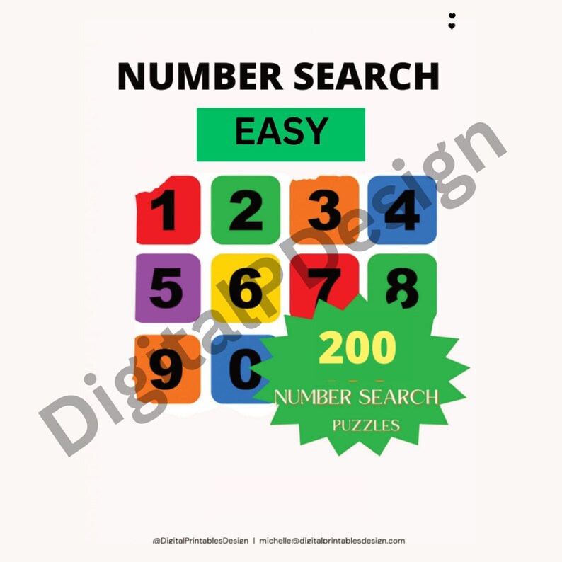 Number Search Cheat Sheet Printables | 200 Easy Number Search Puzzles ...