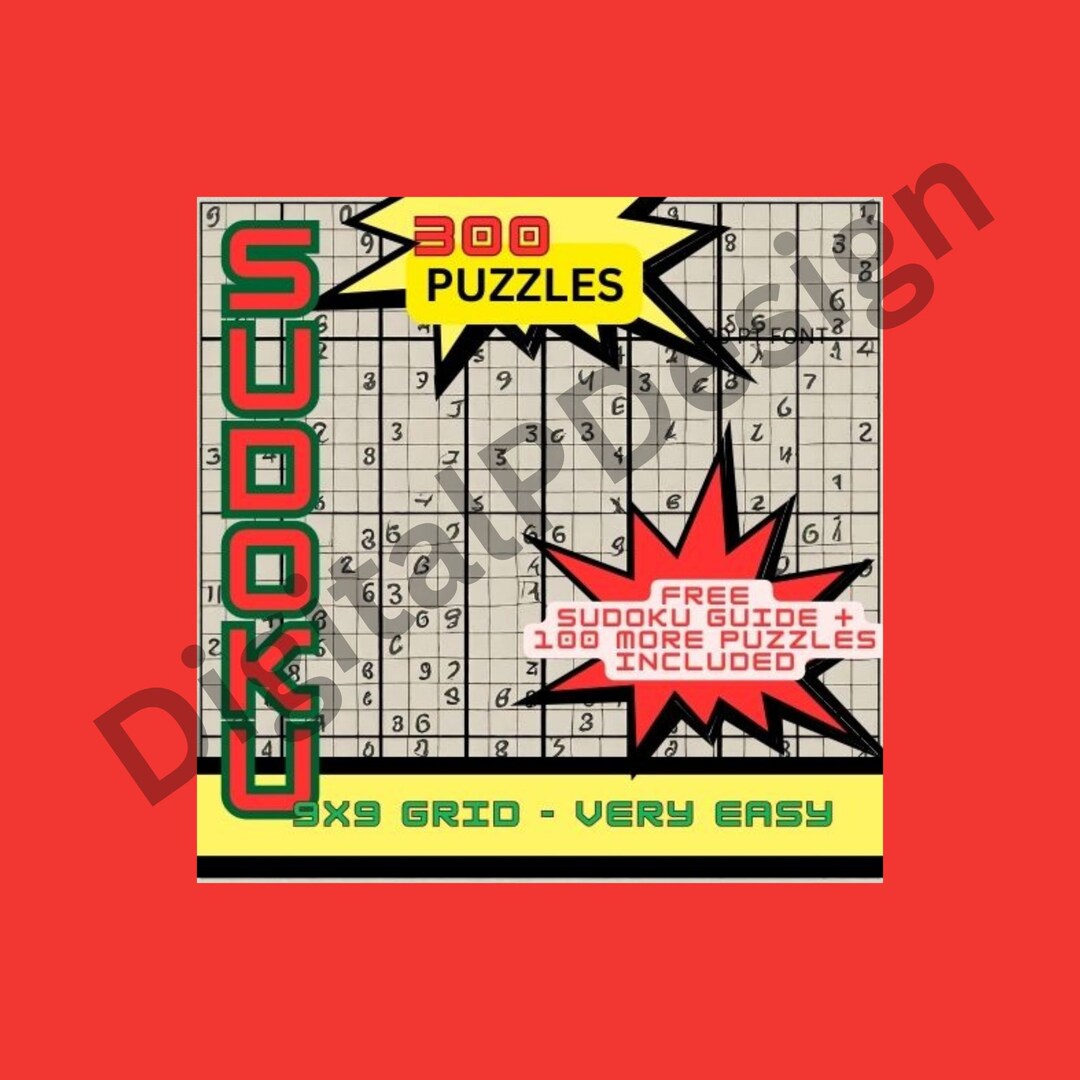 Very Easy Sudoku 9x9 Grid Printables Sudoku Puzzle Lovers 300 Digital ...