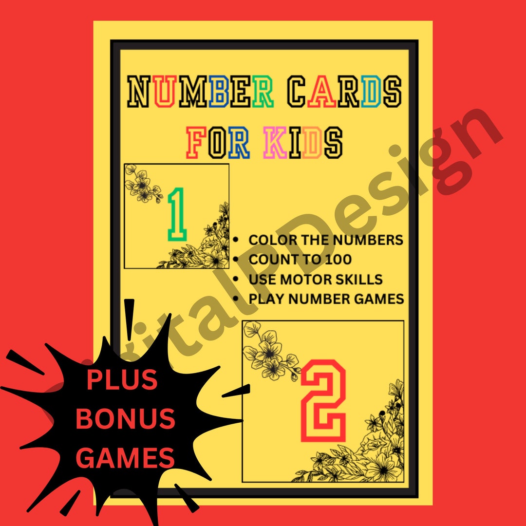 Number Cards for Kids|bonus Educational Games|helps Motor Skills ...