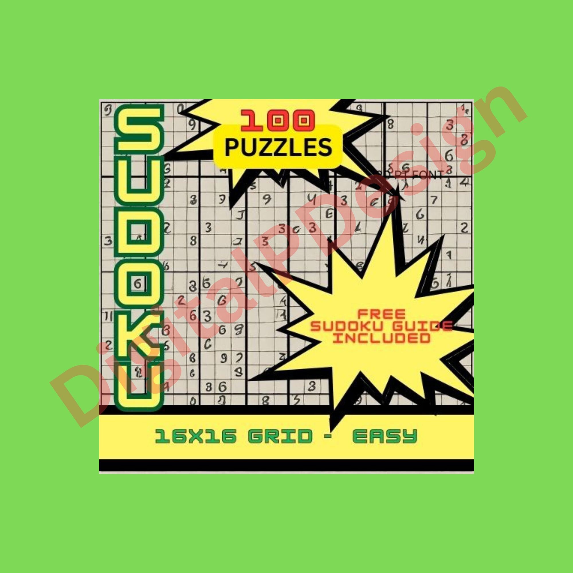 Easy Level Sudoku 16x16 Grid Printables Sudoku Puzzle Lovers 100 ...