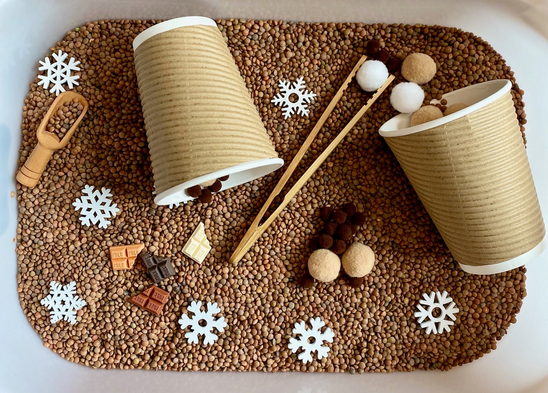 Hot Chocolate & Coffee Sensory Bin for Toddlers Fall/autumn/winter ...