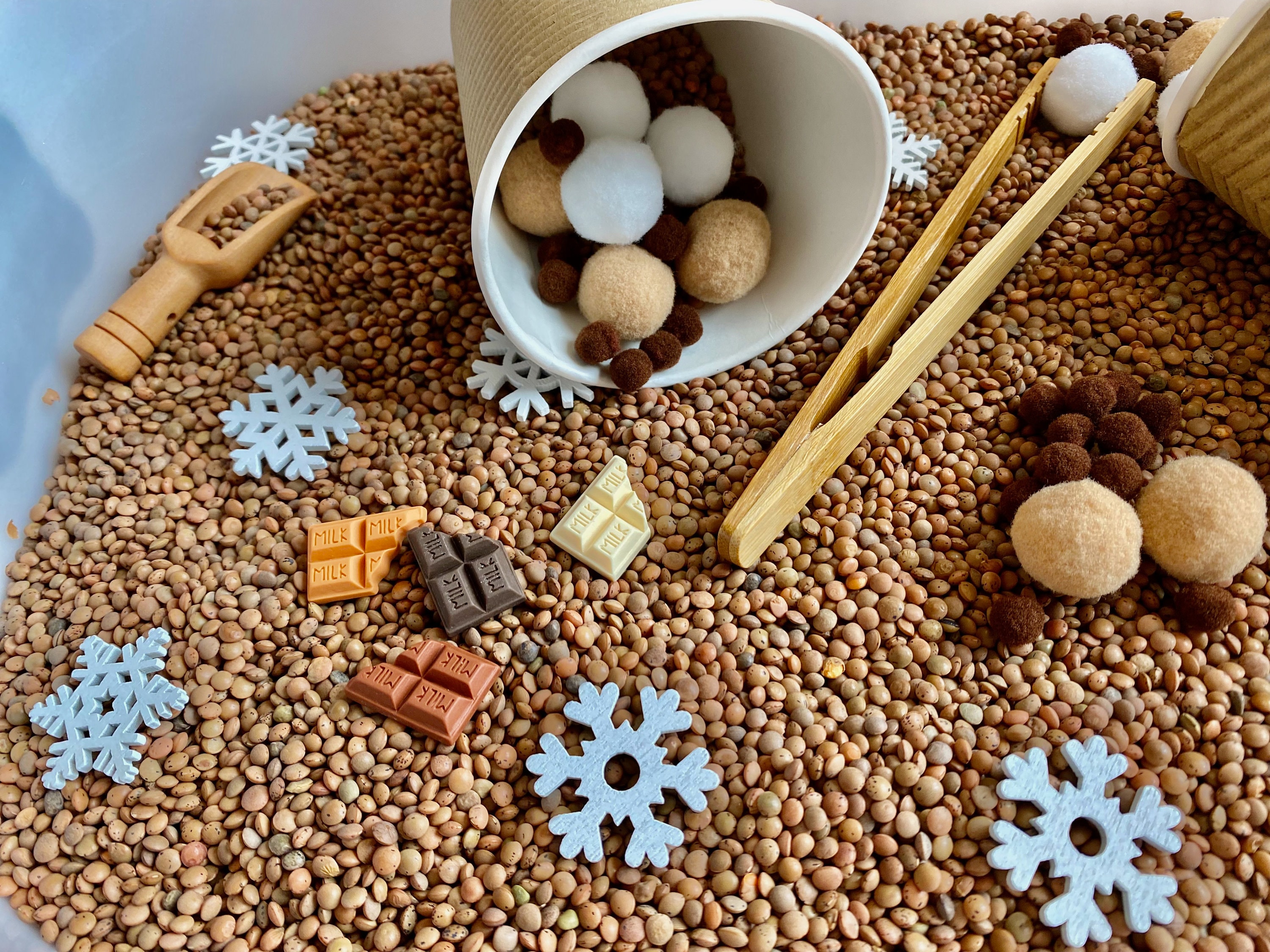 Hot Chocolate & Coffee Sensory Bin for Toddlers Fall/autumn/winter ...