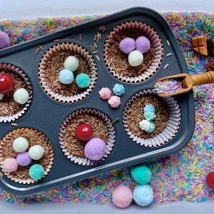 Dessert Baking Sensory Bin | Cupcake / Muffin Baking Sensory Activity ...