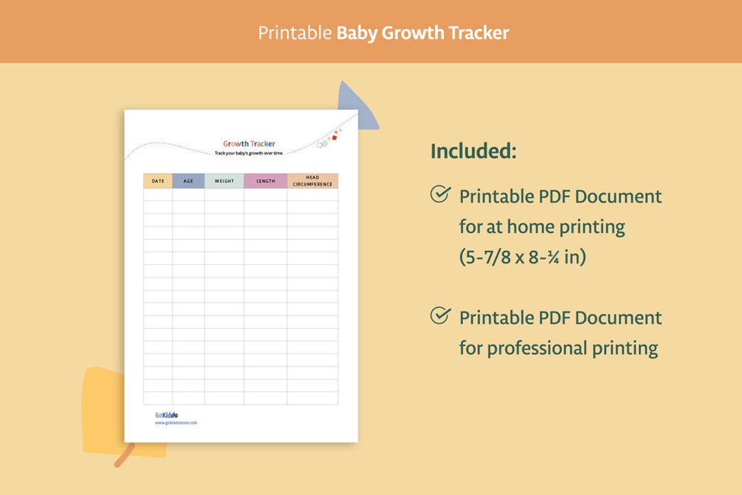 Baby Growth Tracker Printable Baby Growth Chart Infant Height Weight ...