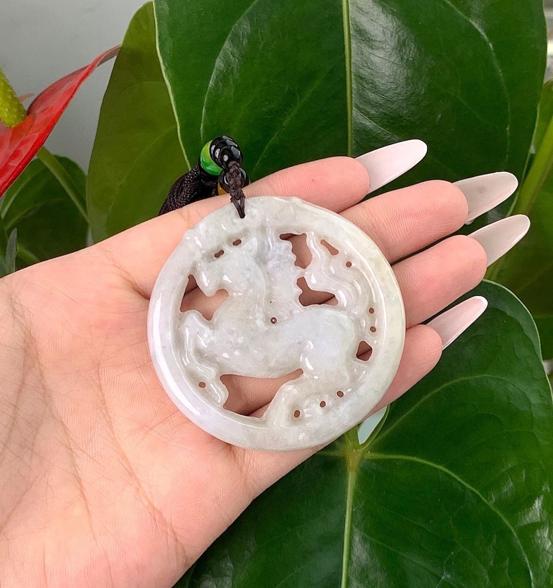 Authentic Horse Jade Pendant Natural Burmese Jadeite Genuine Grade A - Etsy