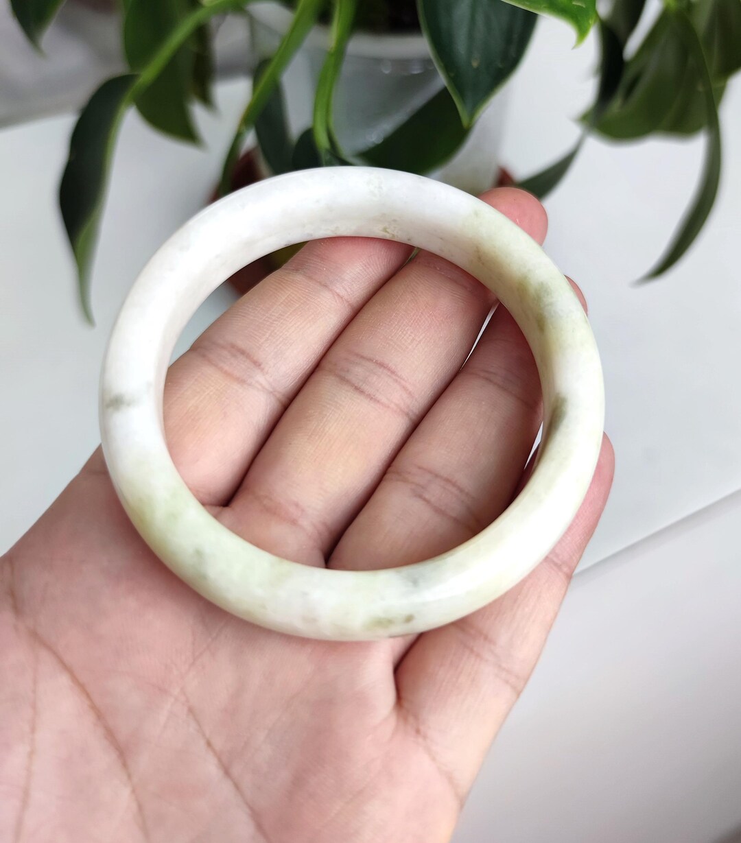 Real Jade Bangle Serpentine Jade Bangle: Natural Two Tone (61mm) - Etsy
