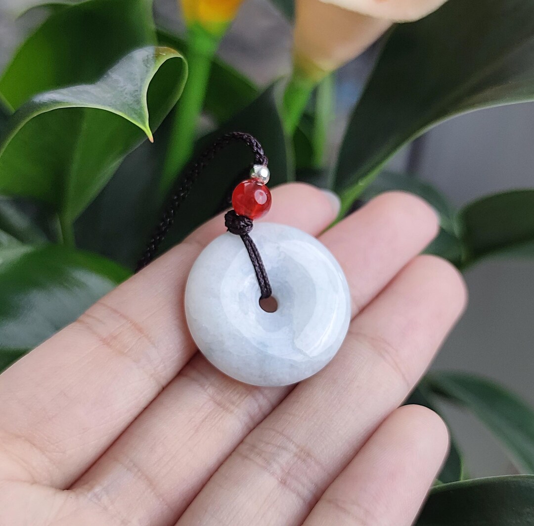 Authentic Grade A Jadeite Jade Donut Pendant Necklace Natural Genuine ...