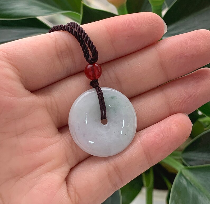 Real Jade Natural Burmese Jadeite Donut Pendant Necklace - Etsy UK