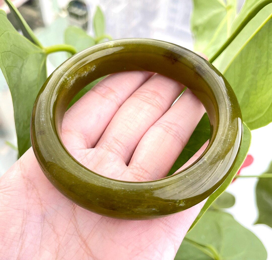 Real Jade Bangle Serpentine Bangle: Natural Xiu Jade (58mm) - Etsy