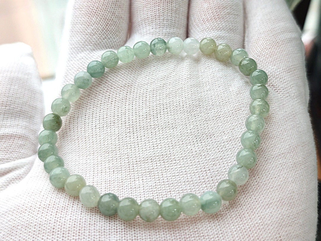 5.5mm Jade Beaded Bracelet Natural Burmese Jadeite Authentic Grade A - Etsy