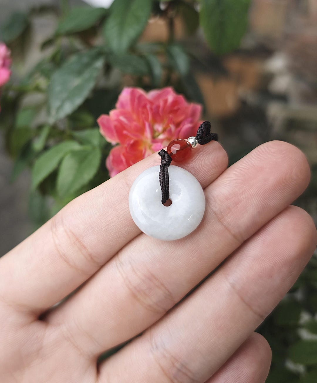 Authentic Grade A Jadeite Jade Donut Pendant Necklace Natural Genuine ...