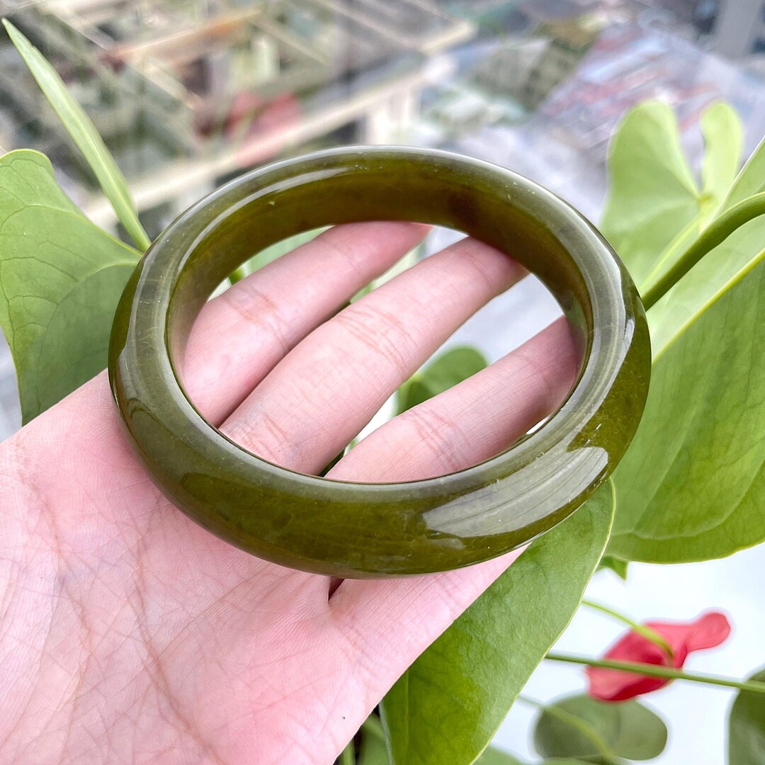 Real Jade Bangle Serpentine Bangle: Natural Xiu Jade (64mm) - Etsy
