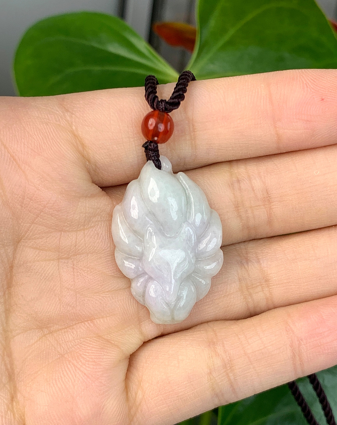 Statement Pendant Necklace Authentic Fox Jade Pendant Natural Burmese ...