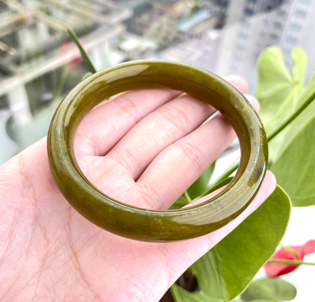 Real Jade Bangle Serpentine Bangle: Natural Xiu Jade (58mm) - Etsy
