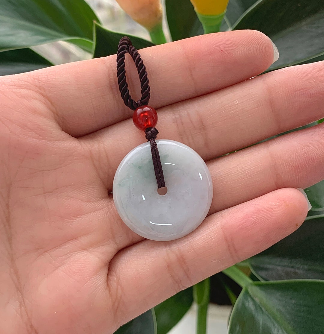 Real Jade Natural Burmese Jadeite Donut Pendant Necklace - Etsy UK