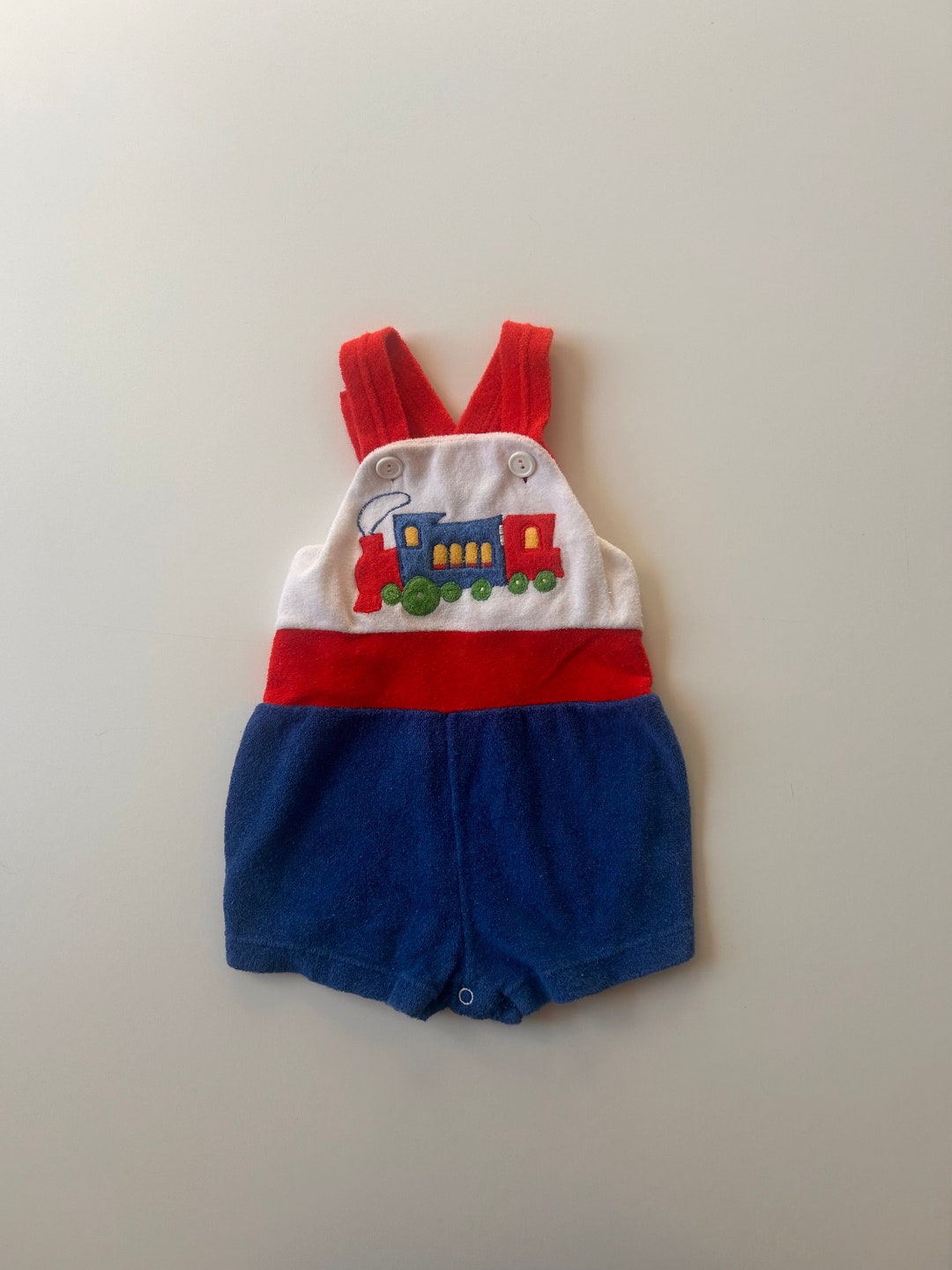 3-6 Mo Vintage SEARS Terry Cloth Train Onesie-jumper - Etsy