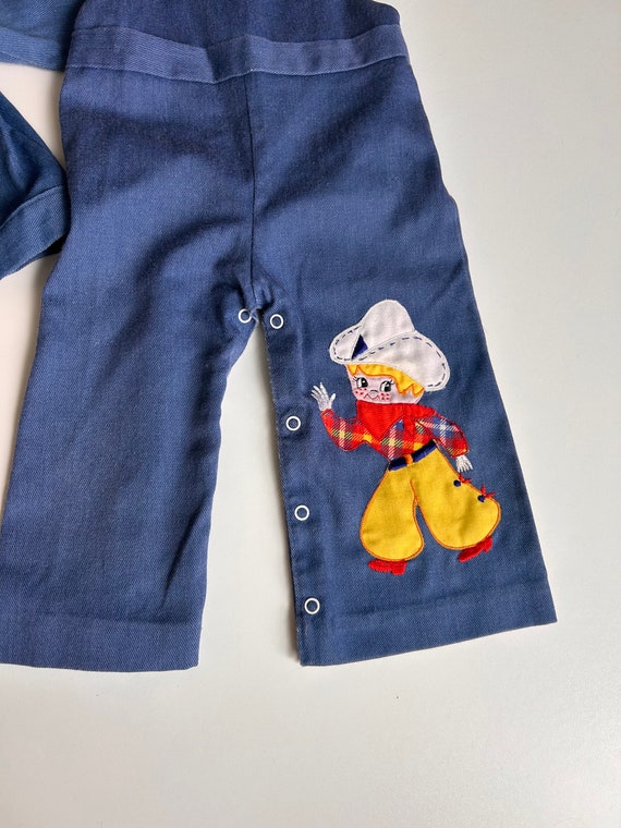 24 mo- Vintage Cowboy 2pc Denim Overall Jacket Set - … - Gem