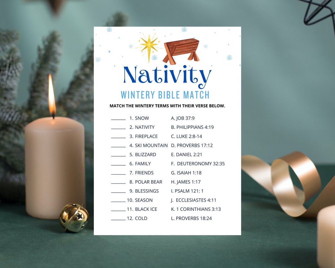 Bible Wintery Match | Church Christmas Party Game | Christmas Bible ...