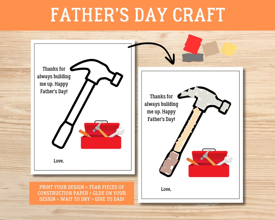 Father's Day Construction Craft | Father's Day Craft for Kids | Simple ...