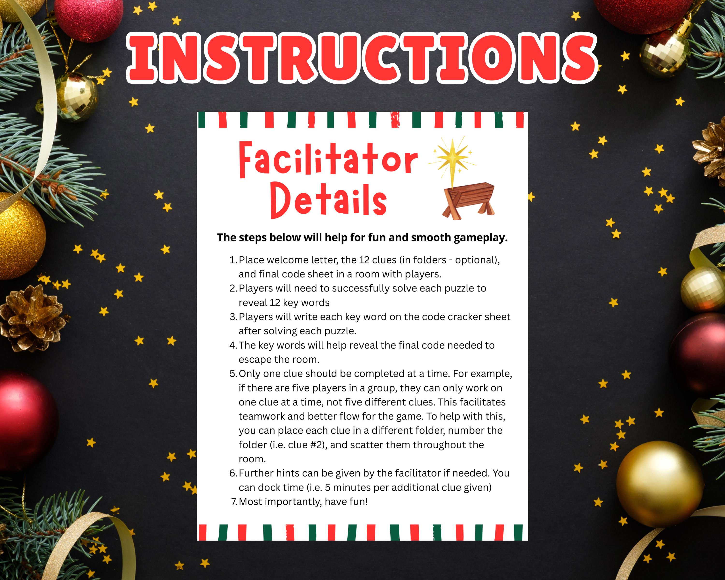 Christmas Bible Escape Room Game: A Nativity Themed Christmas Game ...