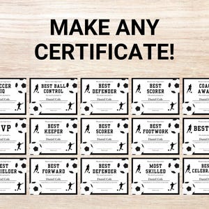 Men's Soccer Certificates | Editable Soccer Awards | Soccer ...