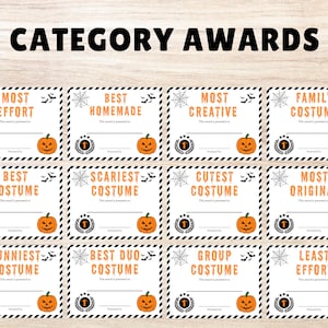 Halloween Costume Party Awards: 16 Printable Certificates (digital ...