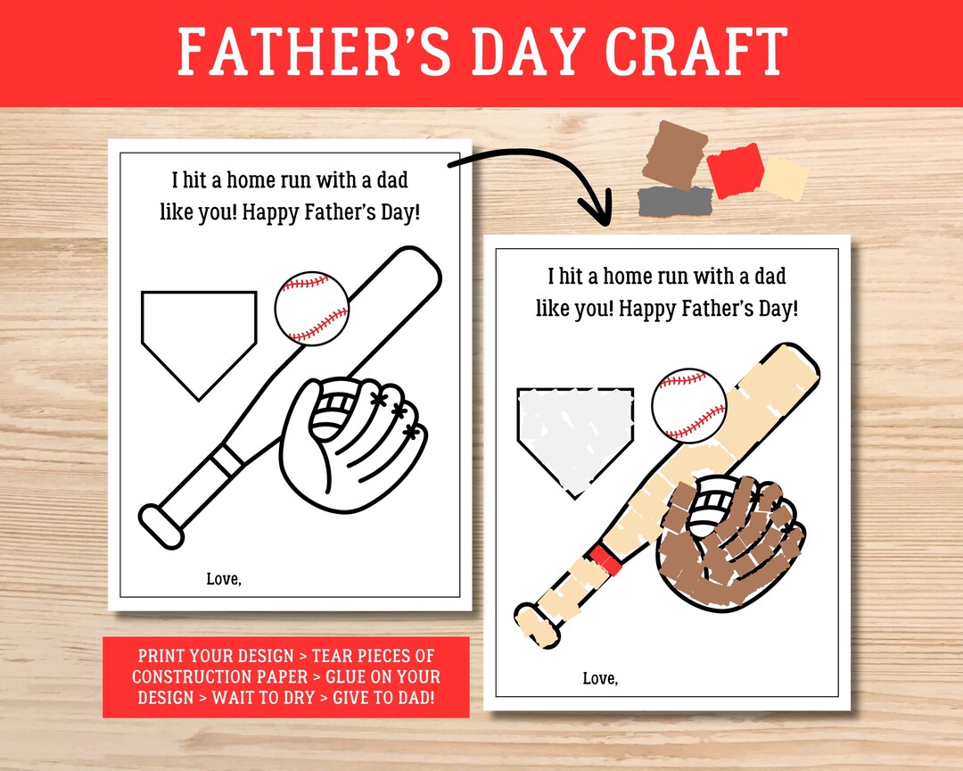 Father's Day Baseball Craft | Father's Day Craft for Kids | Simple ...
