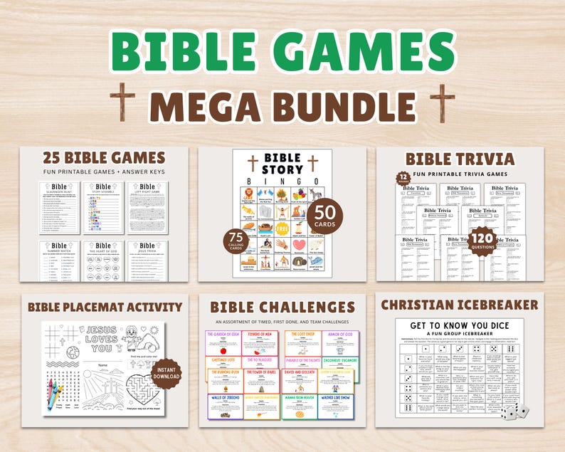 Mega Bible Game Bundle: Trivia, Bingo, Challenges (printable) - Etsy