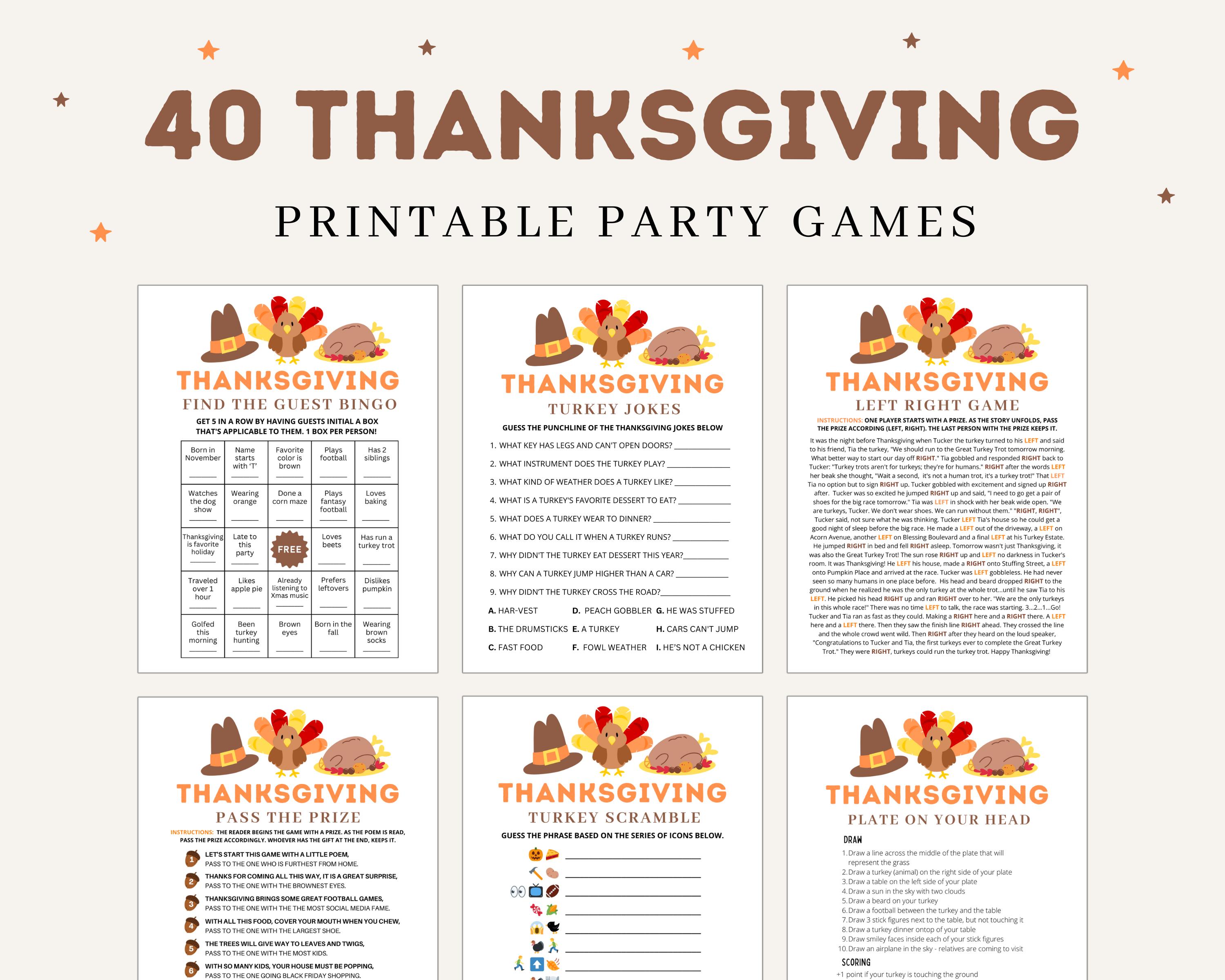 Thanksgiving Games | Thanksgiving Party Games | Thanksgiving Games for ...