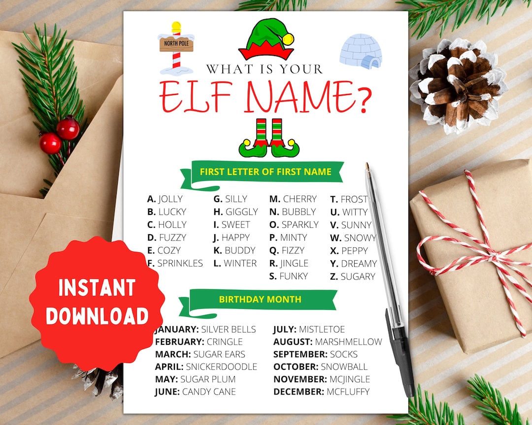 What is Your Elf Name | Christmas Games for Kids | Christmas Activities ...