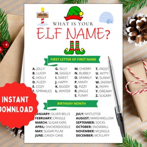 What is Your Elf Name | Christmas Games for Kids | Christmas Activities ...