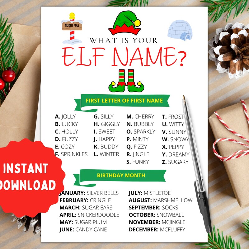 Whats Your Elf Name - Etsy
