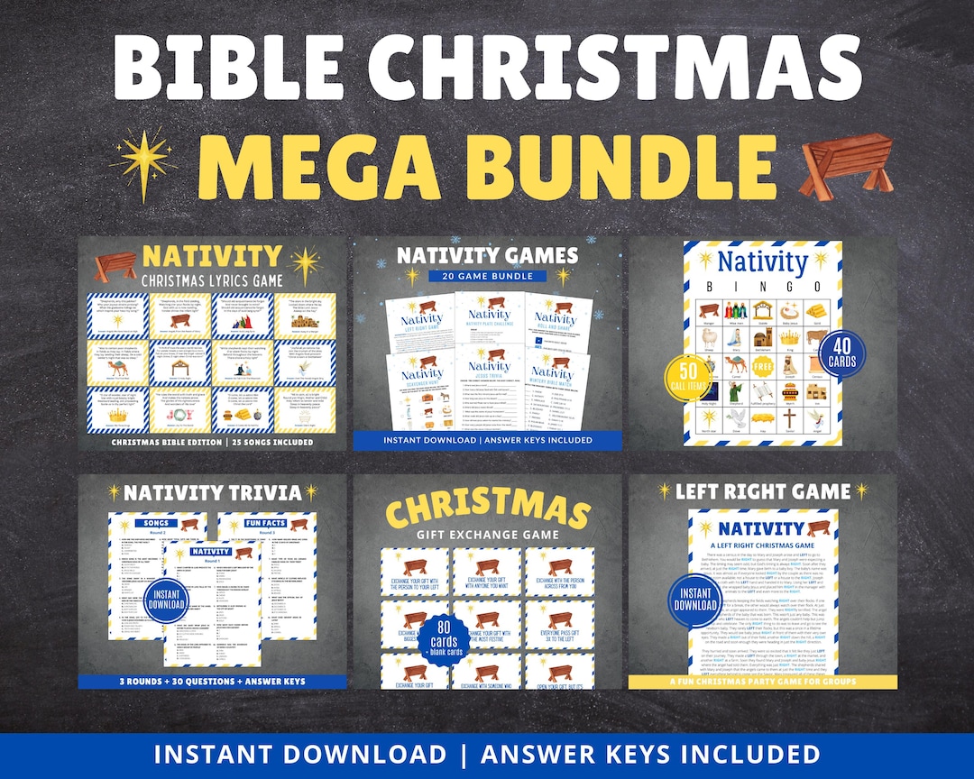 Nativity Christmas Game Bundle | Bible Trivia, Bingo (printable) - Etsy