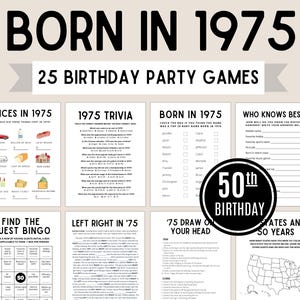 50th Birthday Games | Born in 1975 Games | Born in 1975 Birthday Games ...