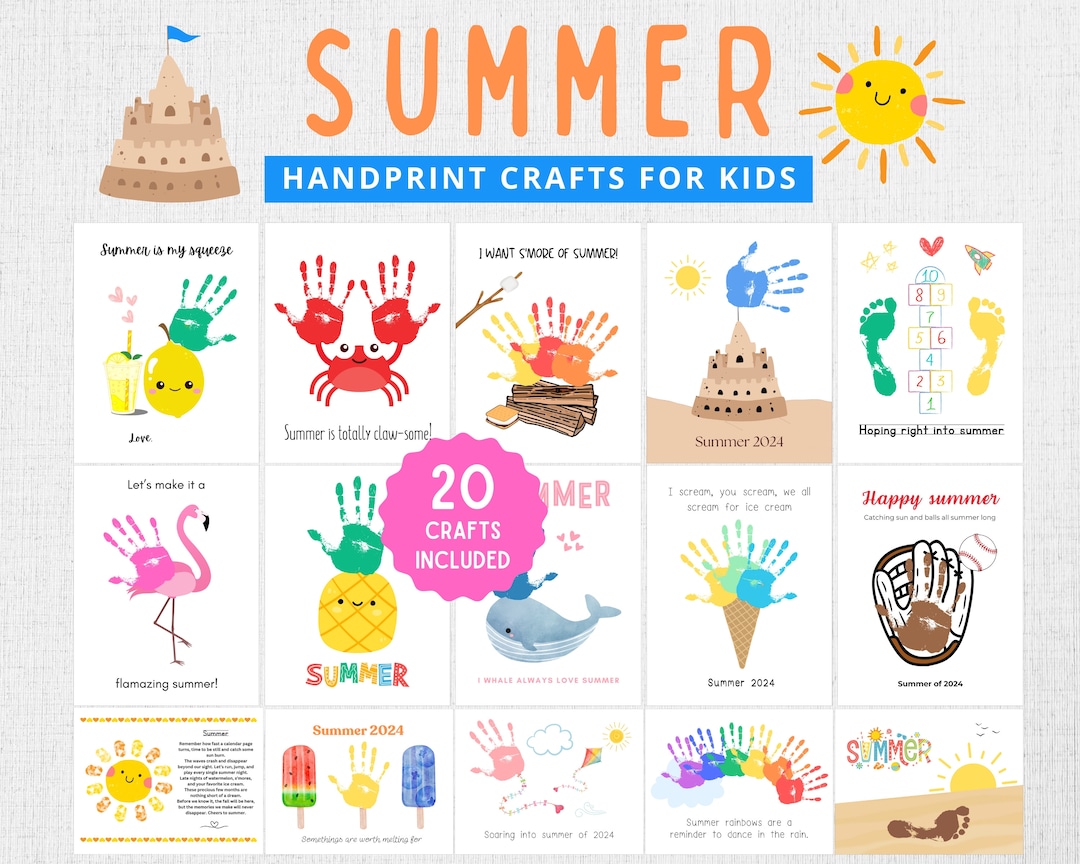 Summer Handprint Craft Summer Craft for Kids Summer Crafts Summer ...
