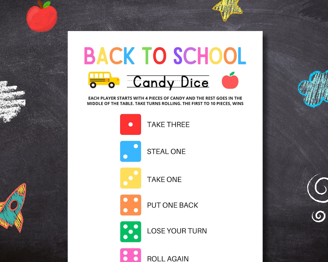Candy Dice | Back to School Games |first Day of School Game | School ...