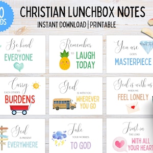 Christian Lunch Box Notes | Lunch Box Notes for Kids | Bible Lunch Box ...
