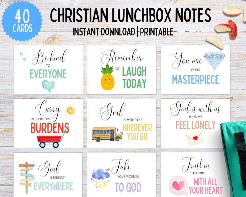 Christian Lunch Box Notes Lunch Box Notes for Kids Bible - Etsy