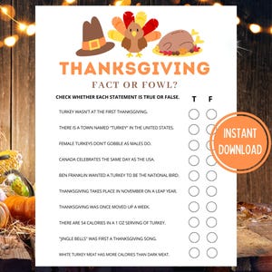 Fact or Fowl | Thanksgiving Games | Thanksgiving Games Families Adults ...