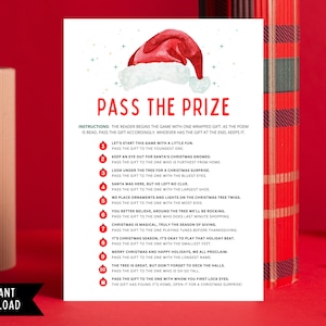 Christmas Pass the Prize | Christmas Game Printable | Games for ...