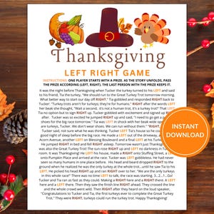 Thanksgiving Left Right Game | Thanksgiving Game | Thanksgiving Games ...