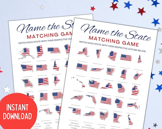 States and Capitals Game State Capitals Trivia Learn - Etsy