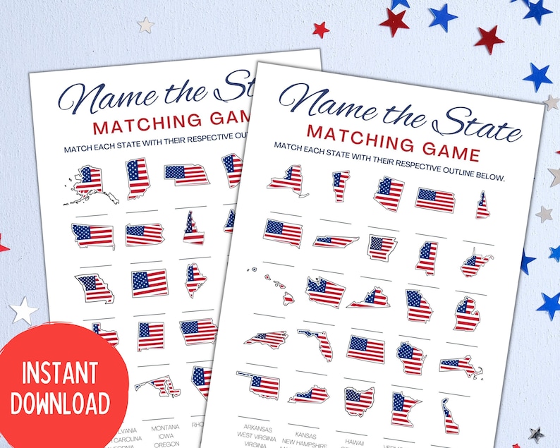 States and Capitals Game State Capitals Trivia Learn - Etsy