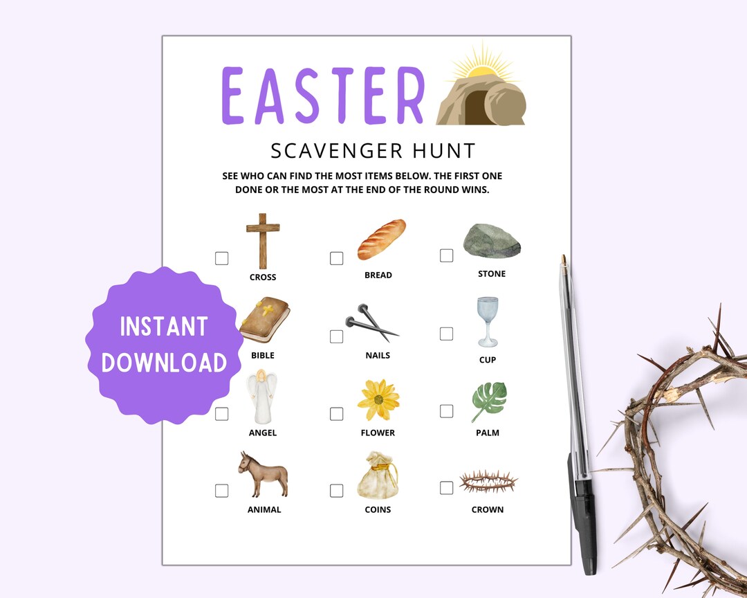Easter Bible Scavenger Hunt | Easter Bible Games | Easter Games ...