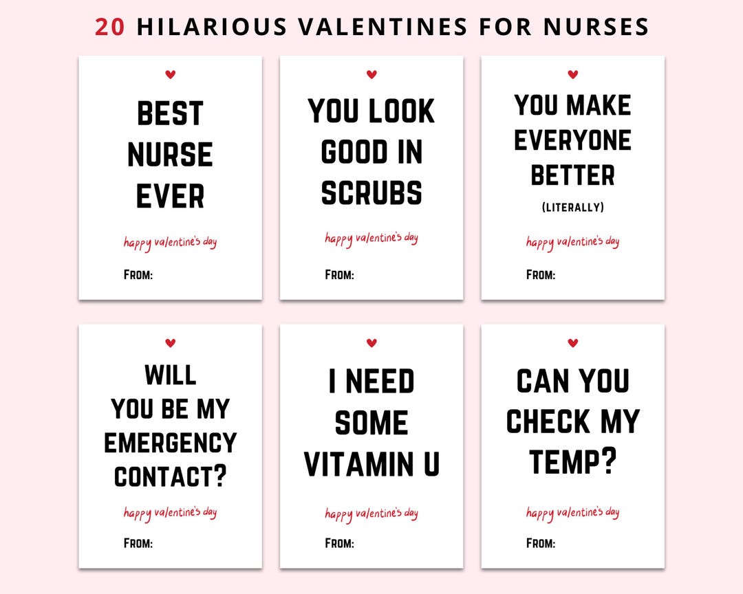 Printable Nurse Valentines | Funny Nurse Valentine | Nurse Coworker ...