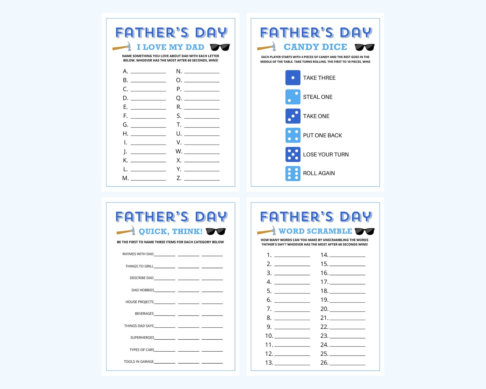Father's Day Games | Father's Day Party Games | Father's Day Party ...