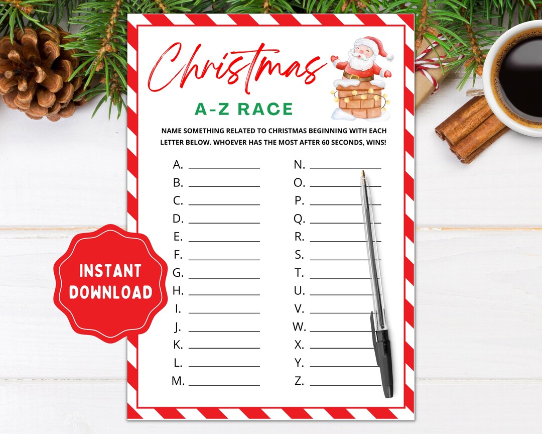 Christmas A-Z Race Christmas Party Games Christmas Games Christmas ...