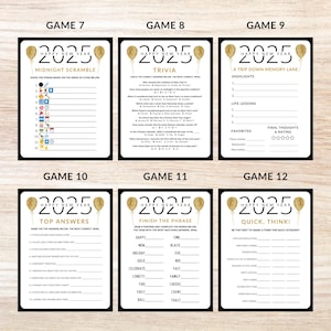 2025 New Years Game Bundle | New Years Eve Games | New Years Party ...